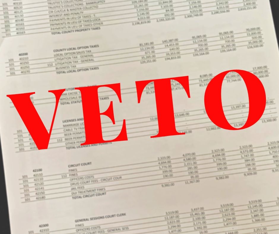 County Mayor vetoes budget resolution – The Bledsonian-Banner